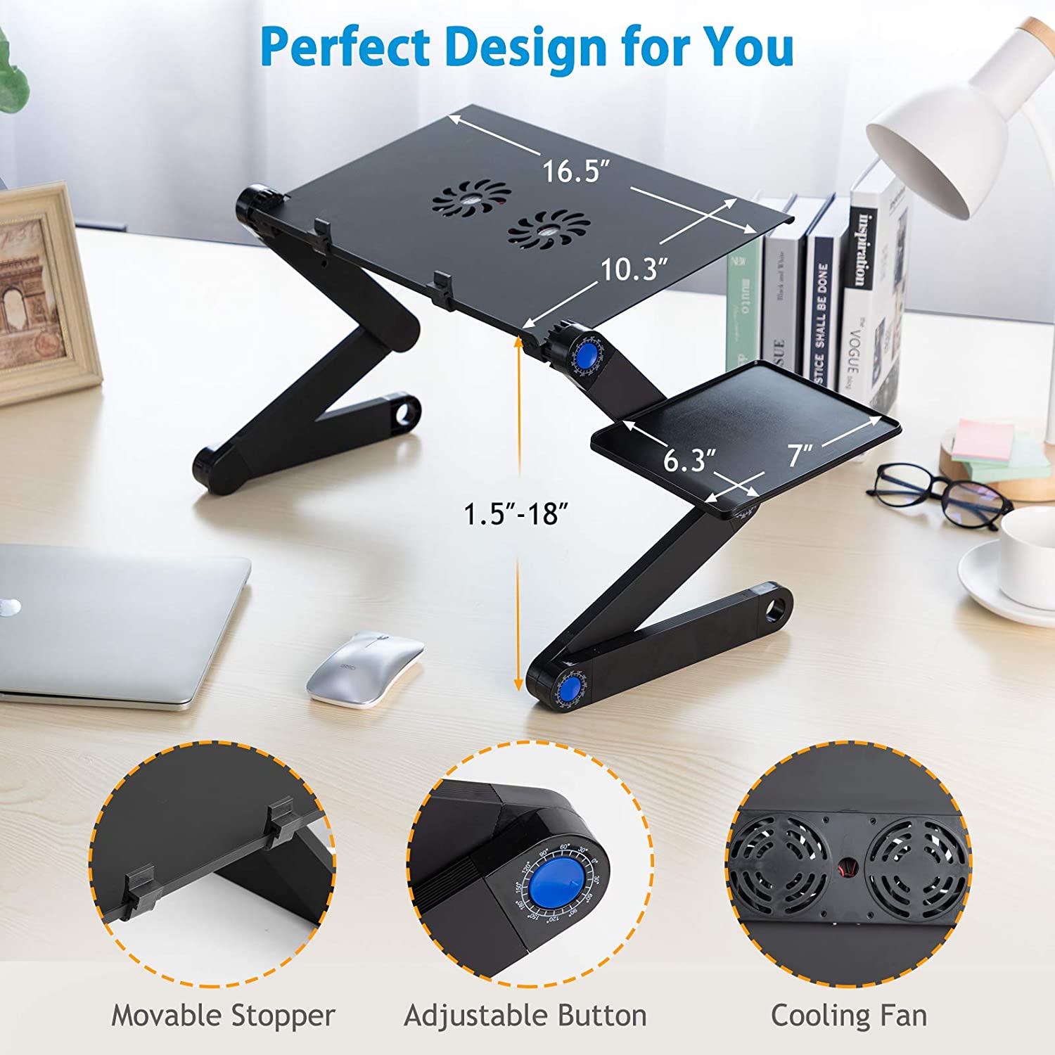 Laptop table T8 Support d'ordinateur portable réglable, ordinateur ...