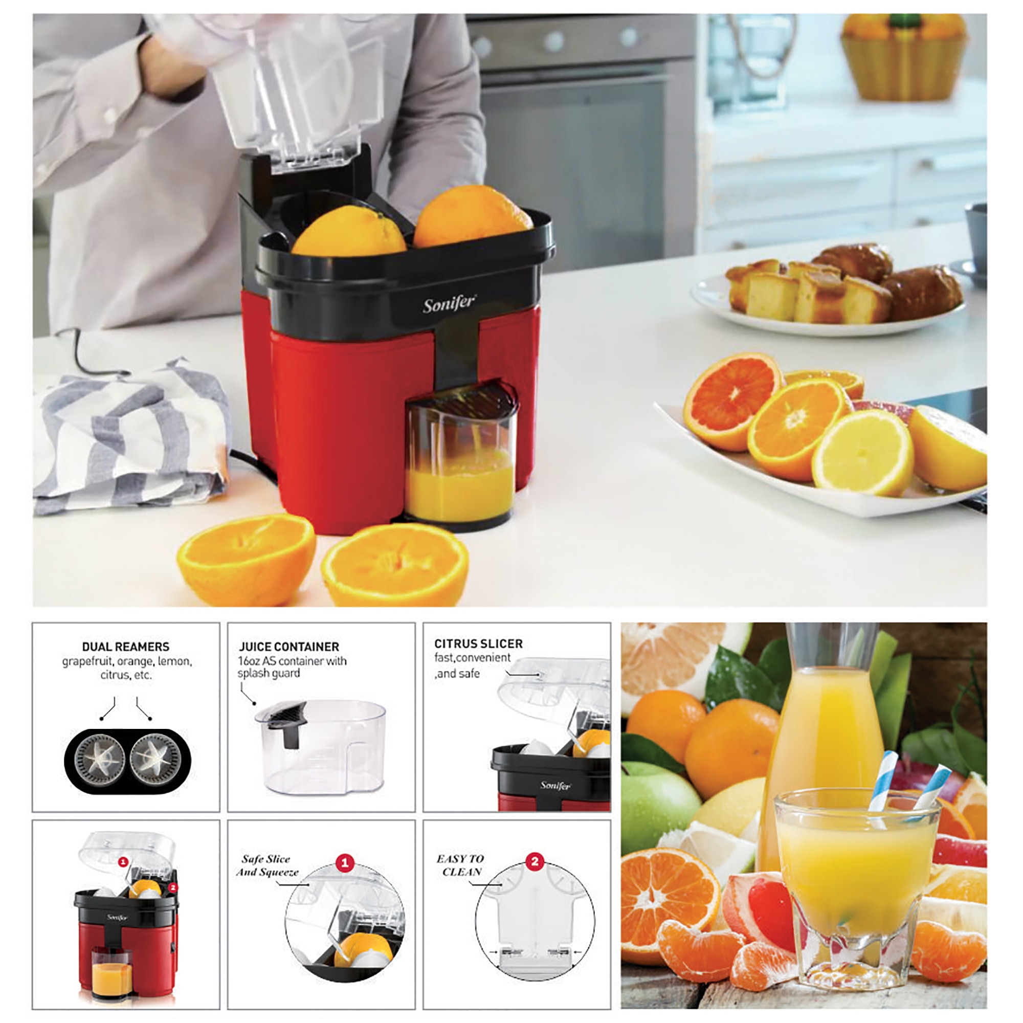 Presse-agrumes électrique Double presse-Fruits électrique citron Orange ...