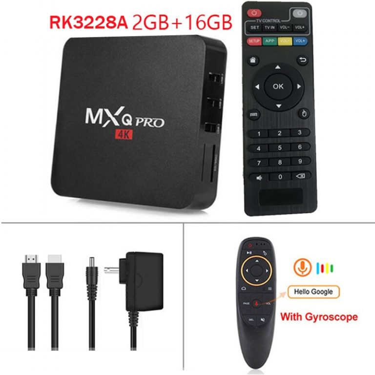 Boîtier TV lecteur multimédia MXQ Pro HD 4K/3D, Android 7.1, Wi-Fi 2,4 ...