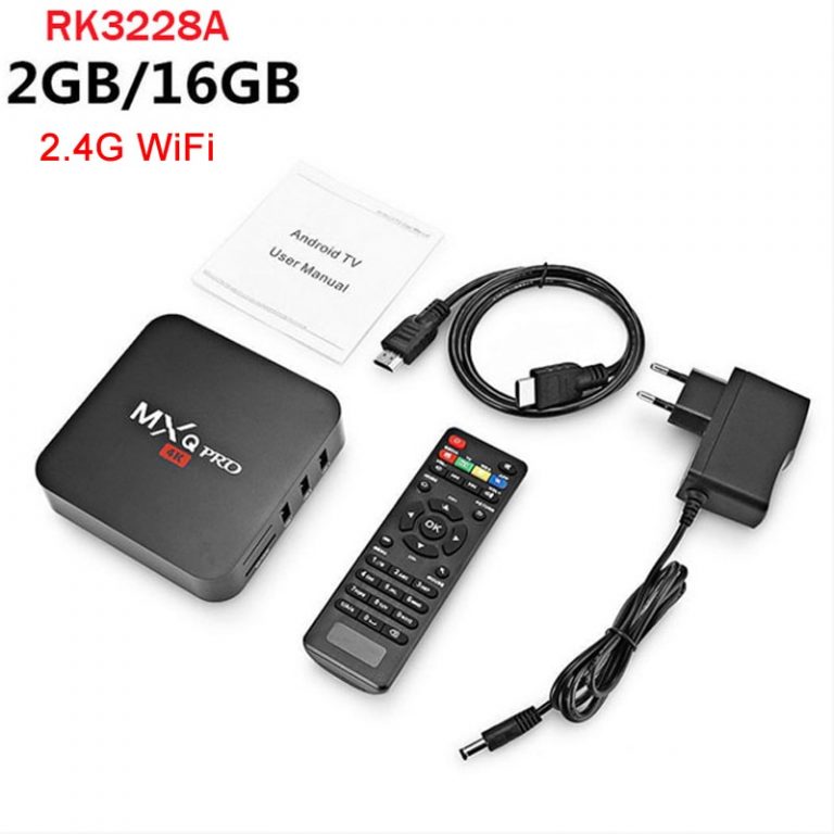 Boîtier TV lecteur multimédia MXQ Pro HD 4K/3D, Android 7.1, Wi-Fi 2,4 ...