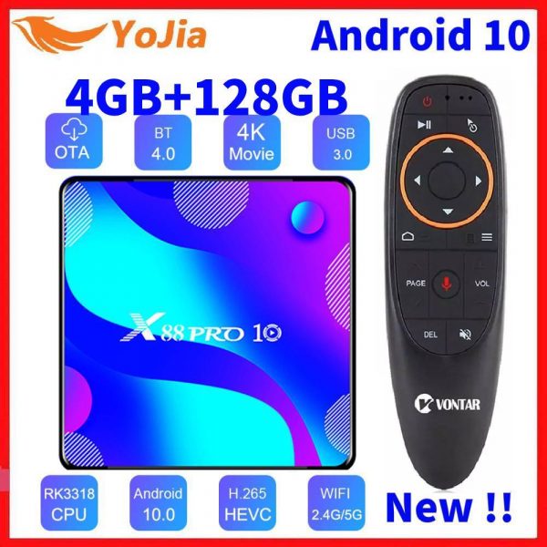 Smart box TV sous Android 10.0 avec 4 Go de RAM, boîtier multimédia ...